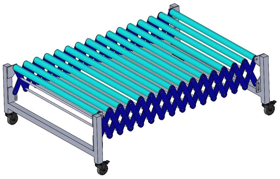 【工程机械】flexible Roller Conveyor柔性辊道输送机3d数模图纸 X T格式 科普 通用 仿真秀干货文章
