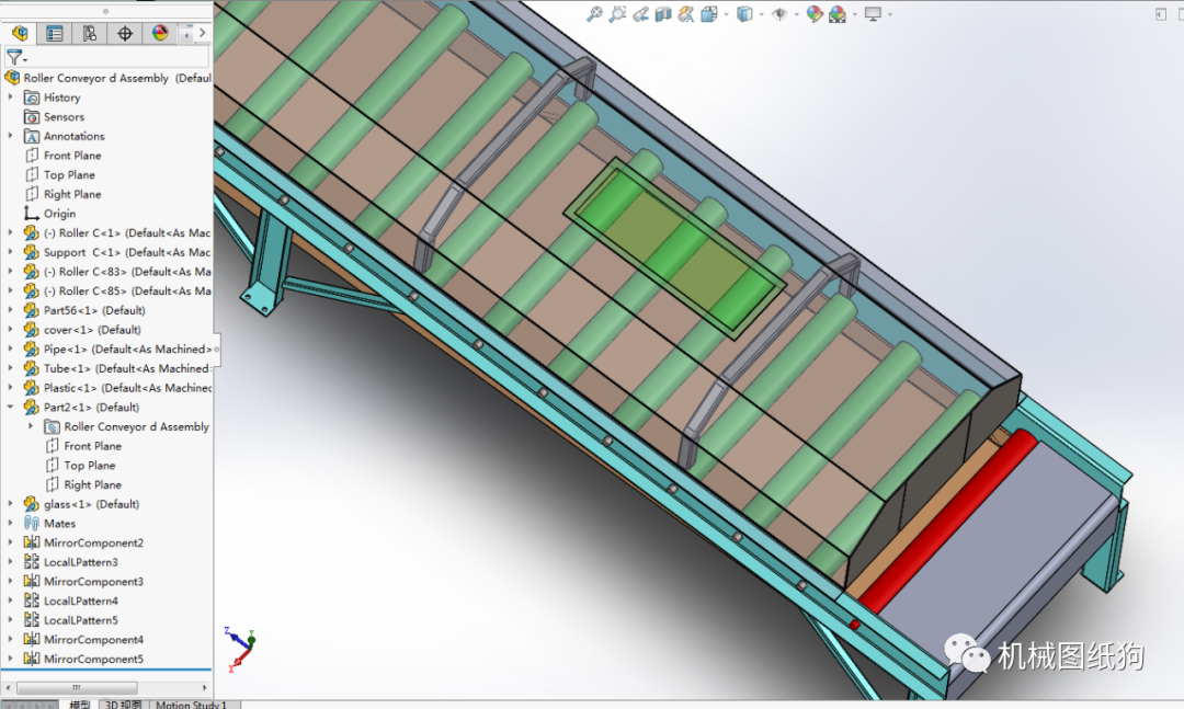 【工程机械】roller Conveyor辊道输送机3d数模图纸 Solidworks设计 Solidworks 仿真秀干货文章