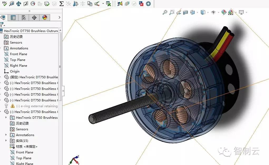 【发动机电机】Hextronic dt750无刷电机三维建模图纸 solidworks2013设计_电机-仿真秀干货文章