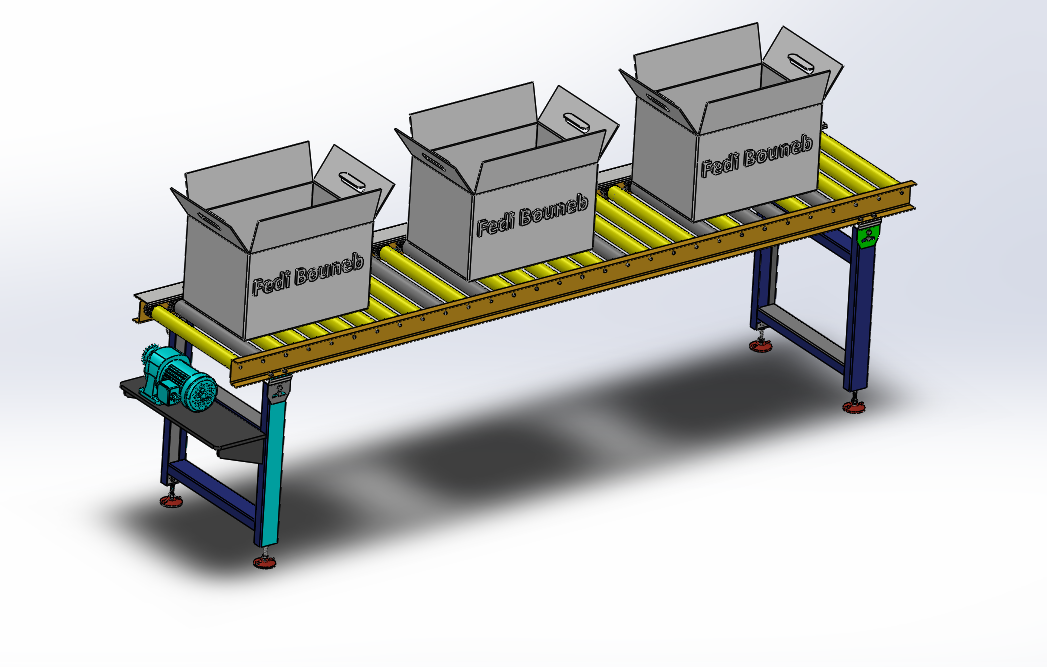 【工程机械】roller Conveyor辊式输送机滚筒输送机3d数模图纸 Solidworks 仿真秀干货文章