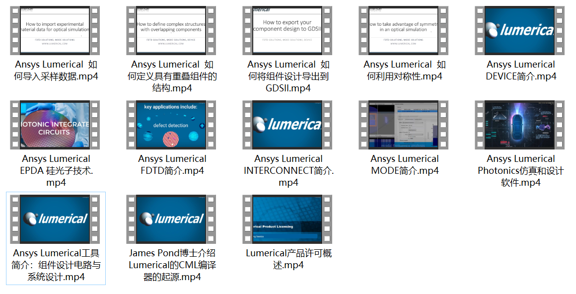 Ansys Lumerical 系列合集_Lumerical-仿真秀视频课程