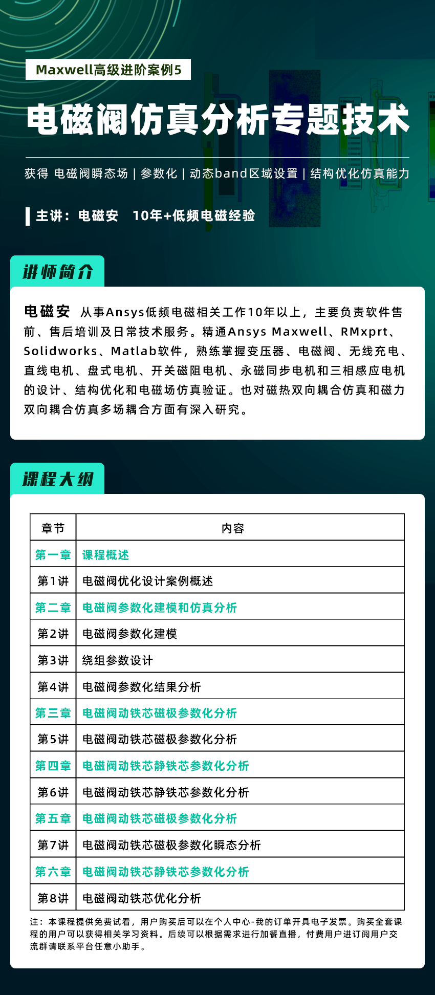 Maxwell高级进阶案例5—电磁阀仿真分析专题技术_Electronics Desktop_Maxwell_电磁基础-仿真秀视频课程