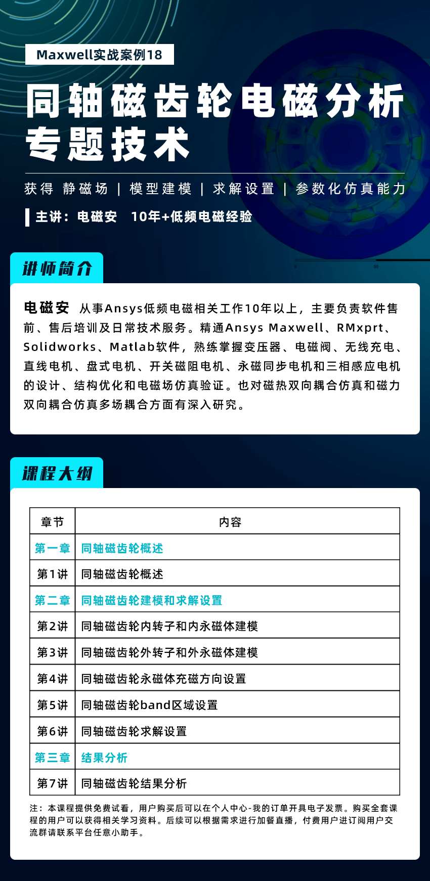 Maxwell实战案例18-同轴磁齿轮电磁分析专题技术_Electronics Desktop_Maxwell_电磁基础-仿真秀视频课程